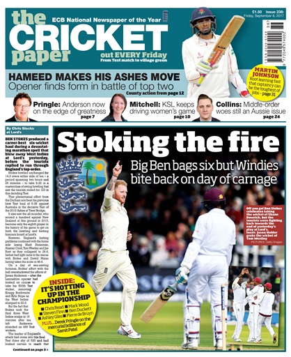 The Cricket Paper Magazine - 8th September 2017 Back Issue
