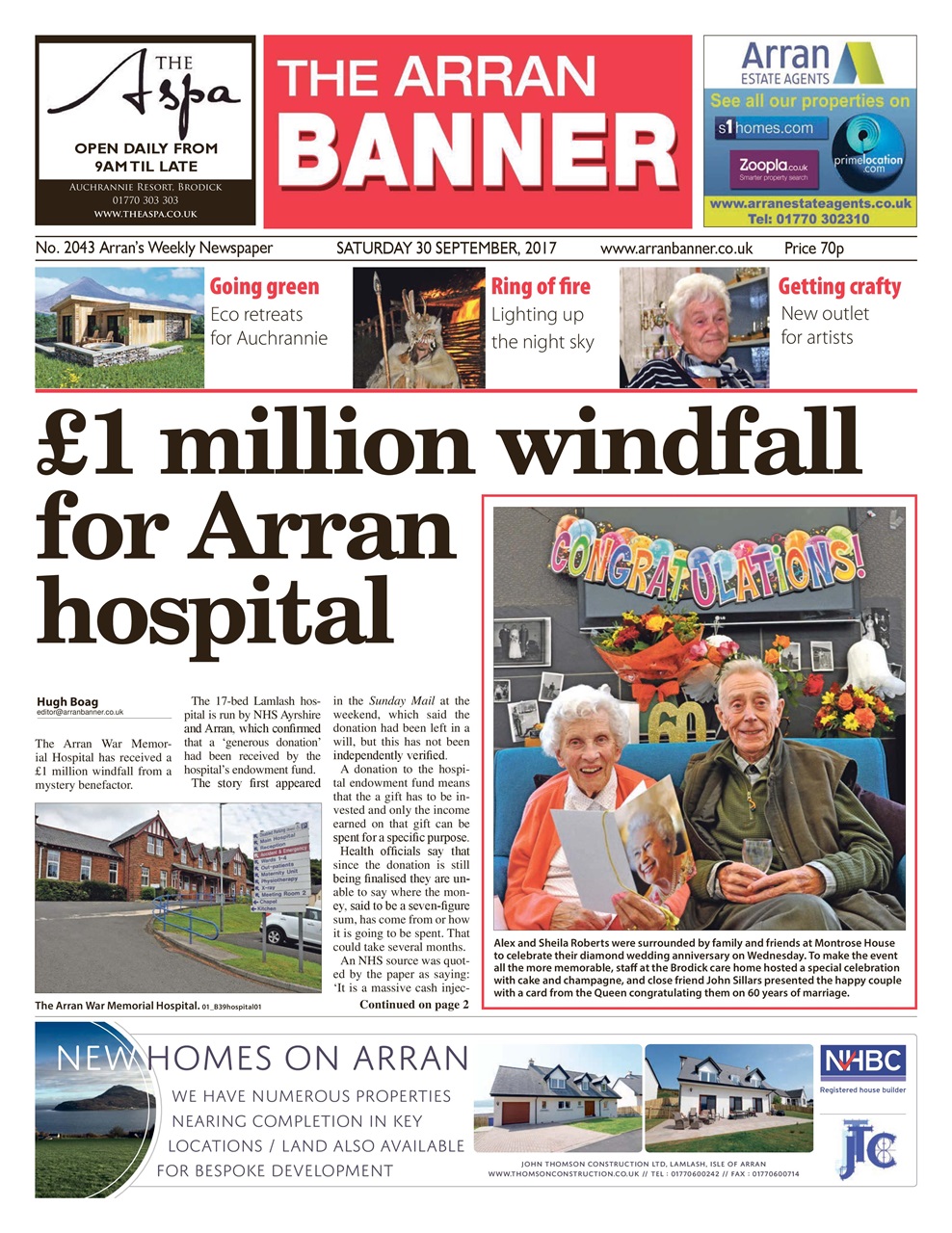 Arran Banner Magazine - 30th September 2017 Back Issue