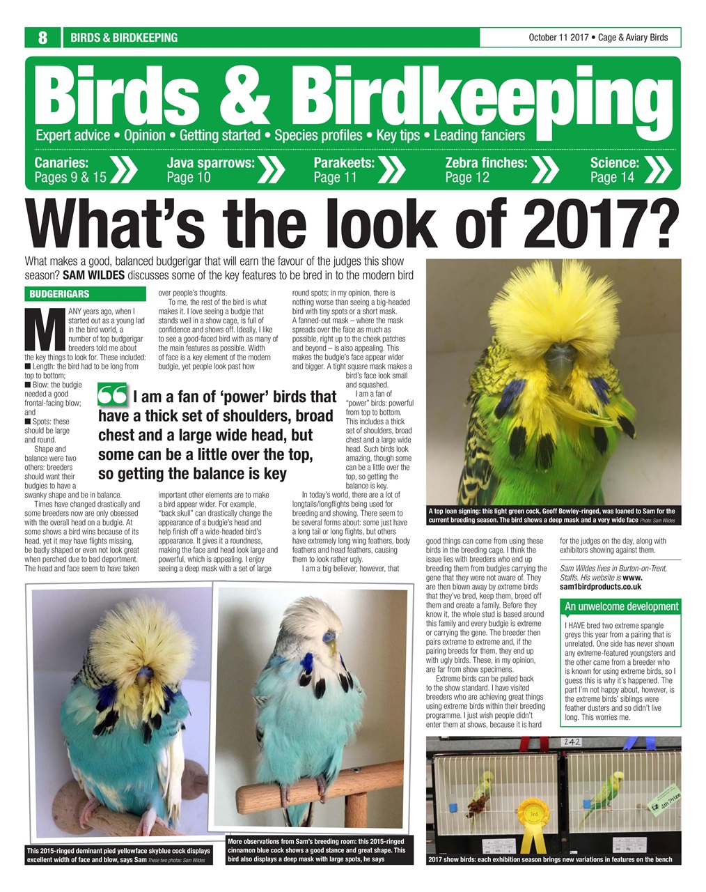 Cage & Aviary Birds Magazine - 11 October 2017 Back Issue