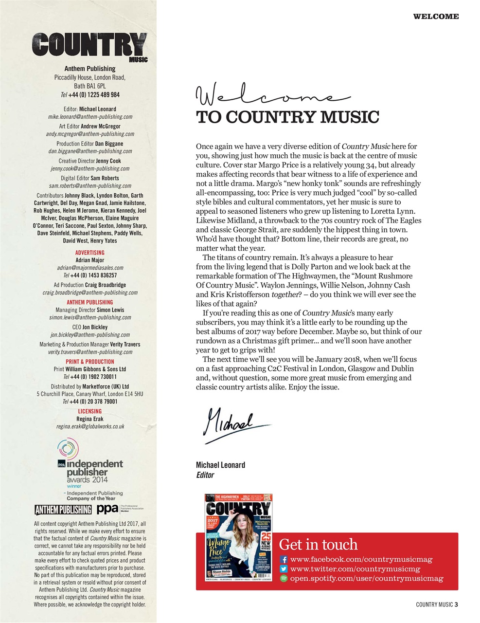 Country Music Magazine - Dec/Jan 2018 Back Issue