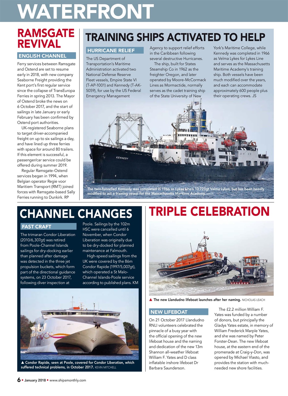 Ships Monthly Magazine - January 2018 Subscriptions | Pocketmags