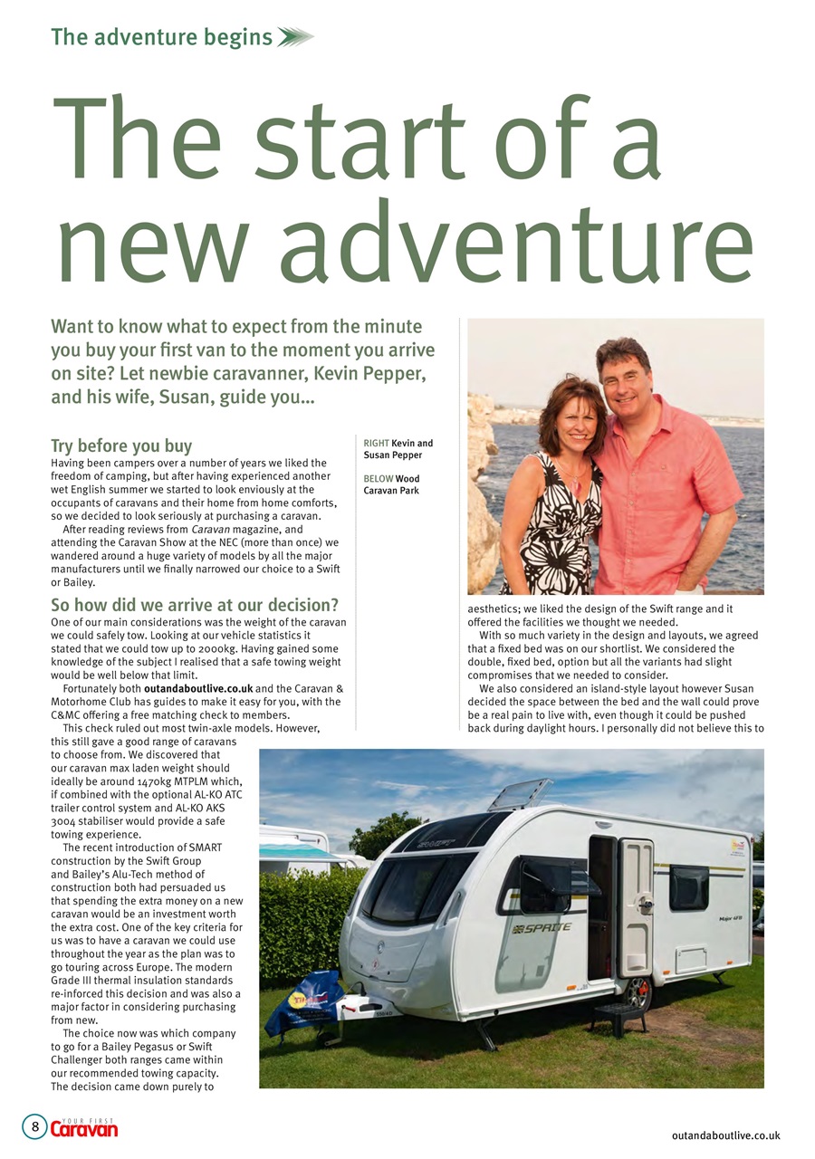 Buying Your Perfect Caravan Magazine - Your First Caravan 2018 Back Issue