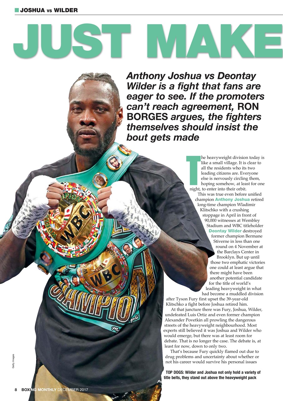 Boxing Monthly Magazine - December 2017 Back Issue