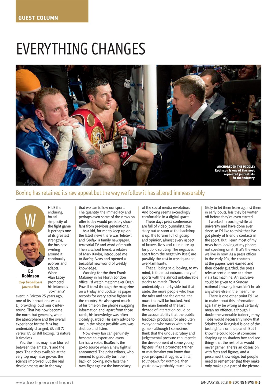 Boxing News Magazine - 23/01/2018 Back Issue