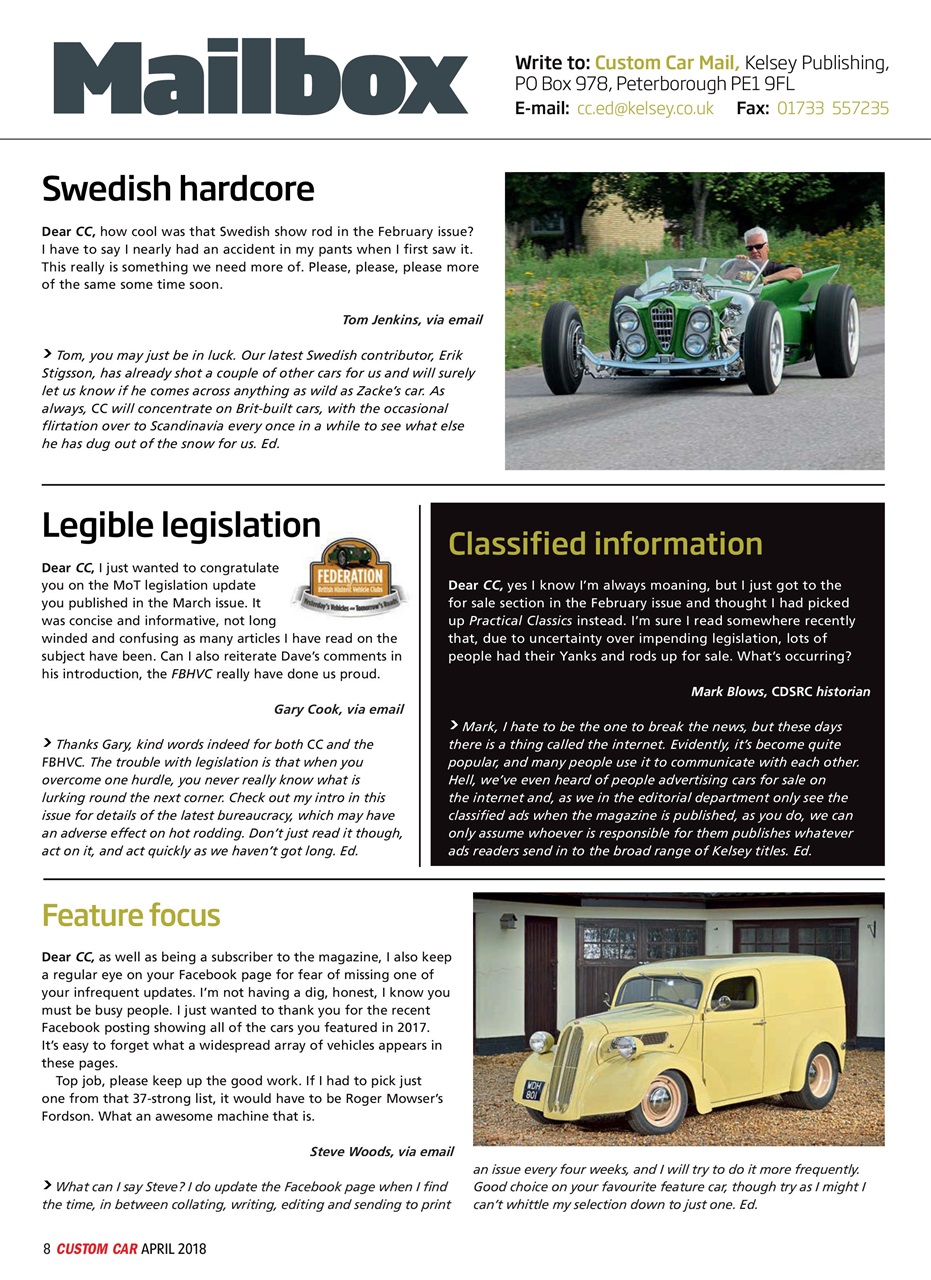 Custom Car Magazine - April 2018 Back Issue