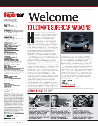 Ultimate Supercar Magazine - Volume 1 Issue 1 Back Issue