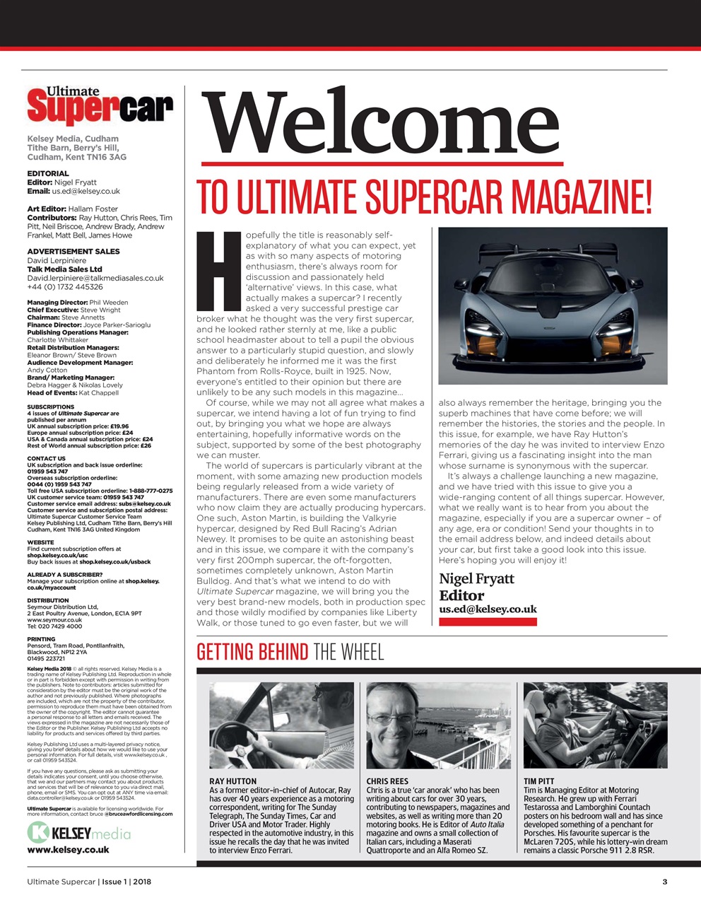 Ultimate Supercar Magazine - Volume 1 Issue 1 Subscriptions | Pocketmags