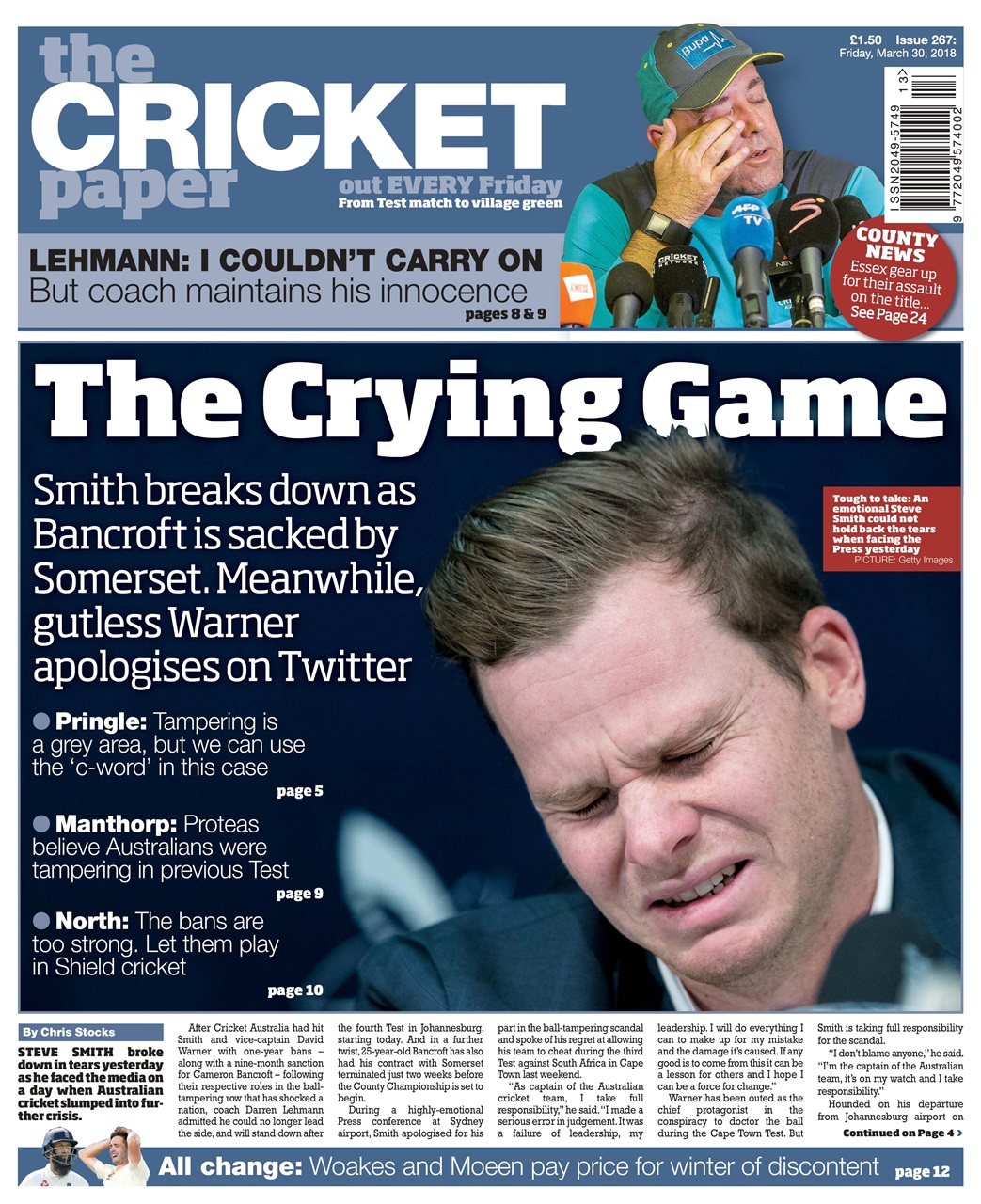 The Cricket Paper Magazine - 30th March 2018 Back Issue