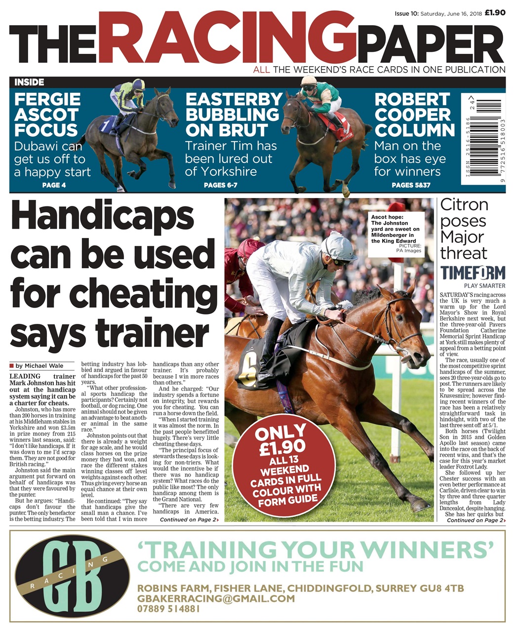 The Racing Paper Magazine - 15th June 2018 Back Issue