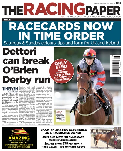 The Racing Paper Magazine - 29th June 2018 Back Issue