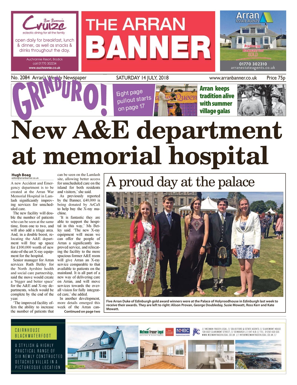 Arran Banner Magazine - 14 July 2018 Back Issue