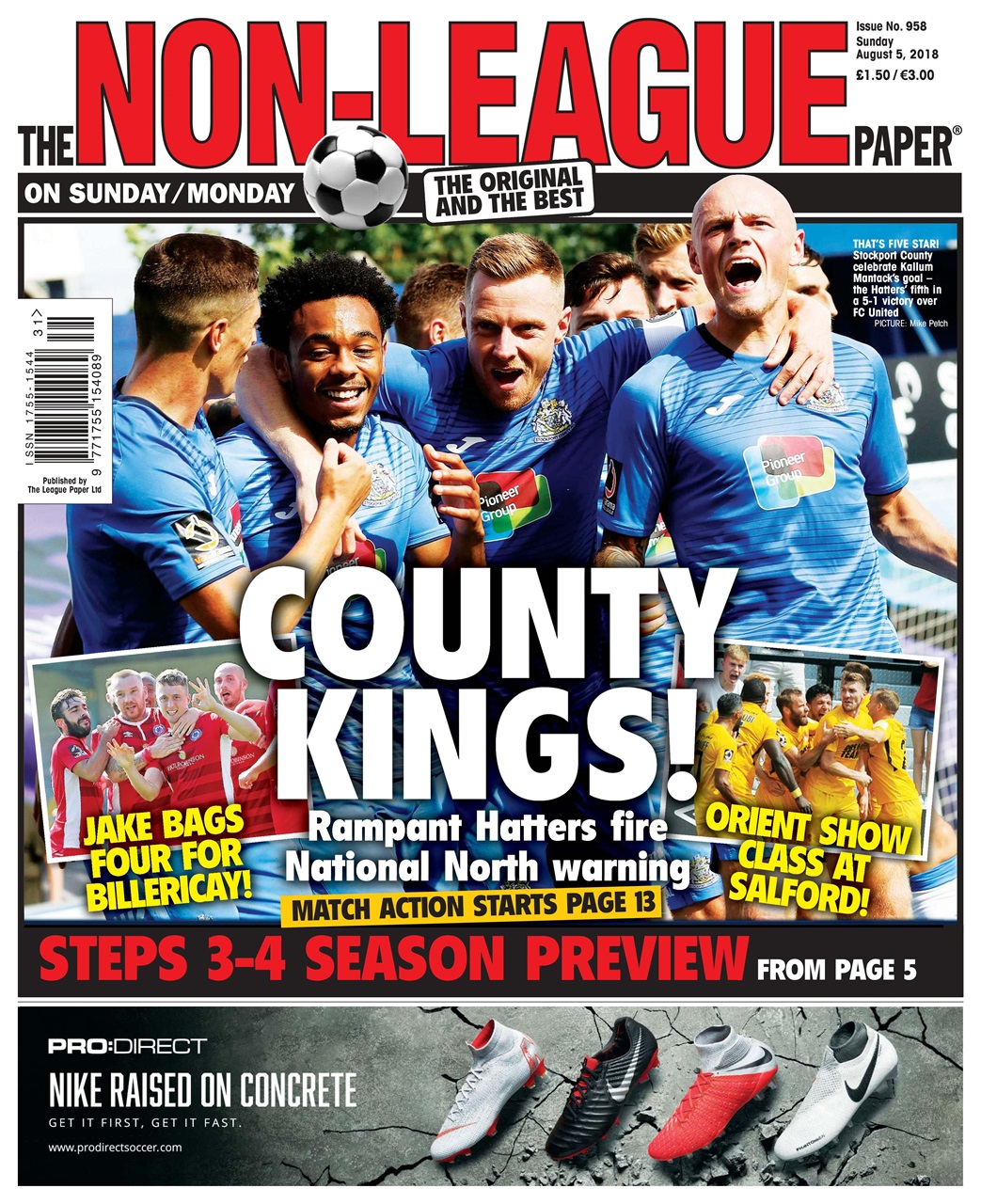The Non-League Football Paper Magazine - 5th August 2018 Back Issue