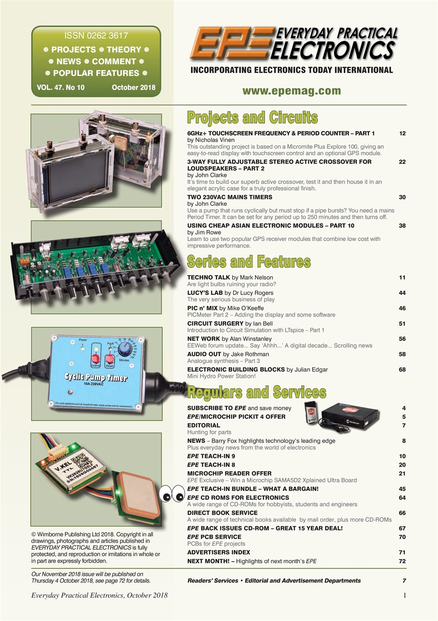 Everyday Practical Electronics Magazine - Oct-18 Subscriptions | Pocketmags