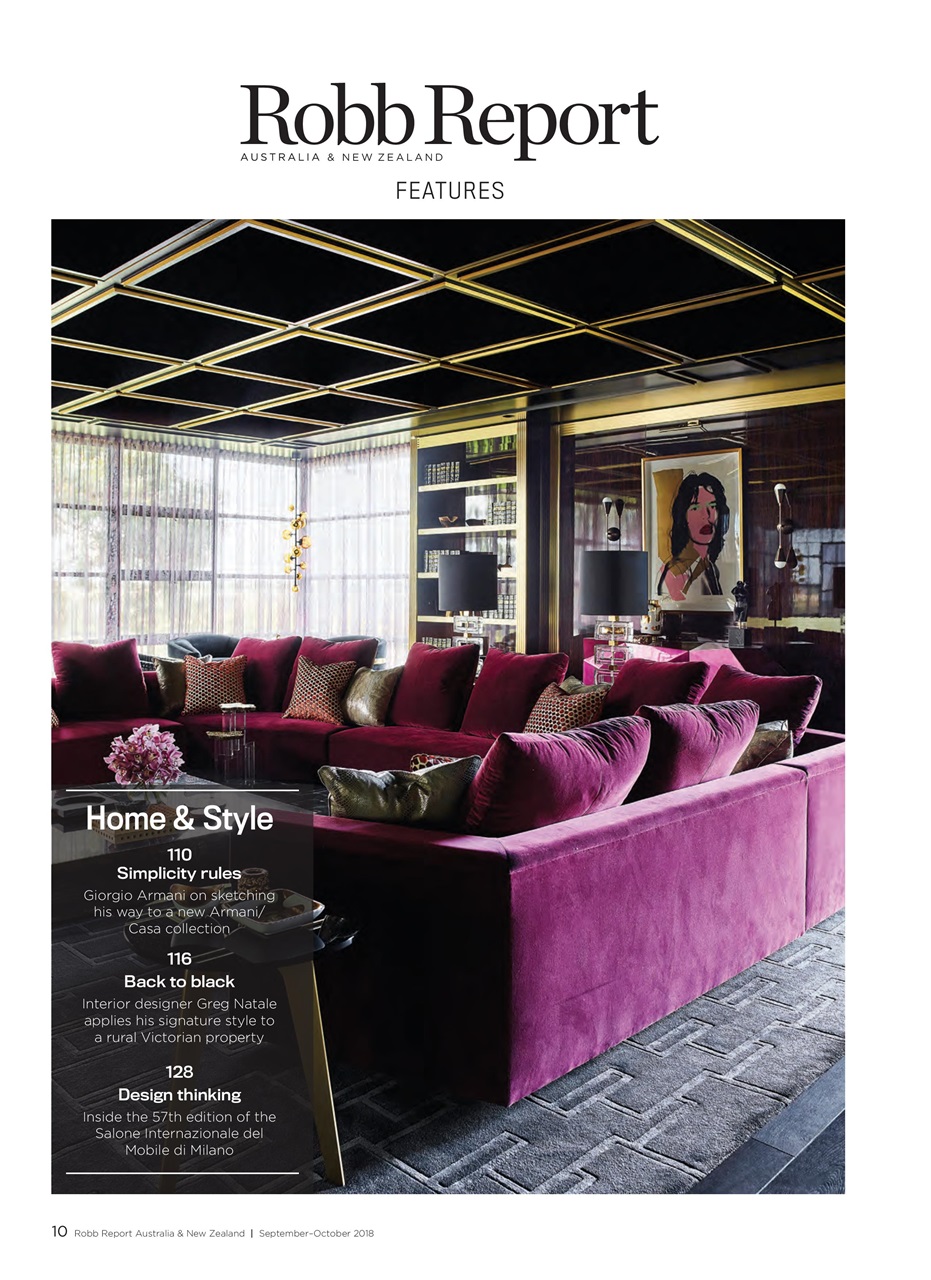 Robb Report Australia & New Zealand Magazine - Sep Oct 2018 Zurück Ausgabe