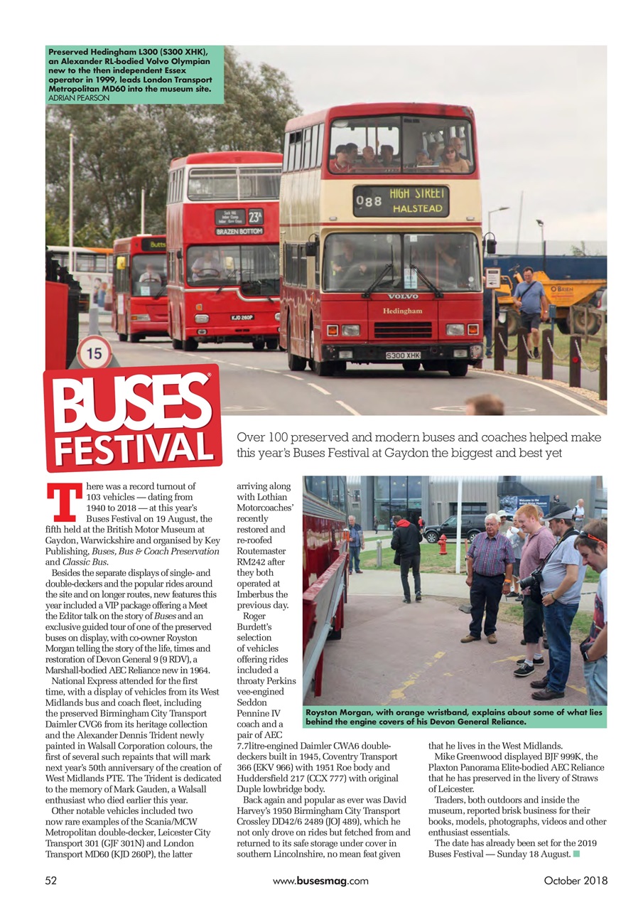 Buses Magazine - October 2018 Subscriptions | Pocketmags