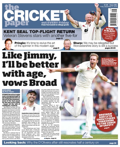 The Cricket Paper Magazine - 21st September 2018 Back Issue