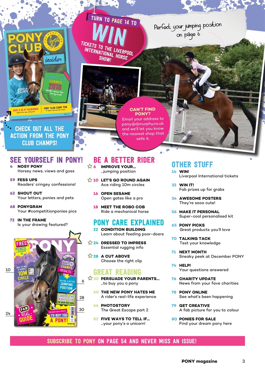 Pony Magazine - PONY Magazine – November 2018 Subscriptions | Pocketmags