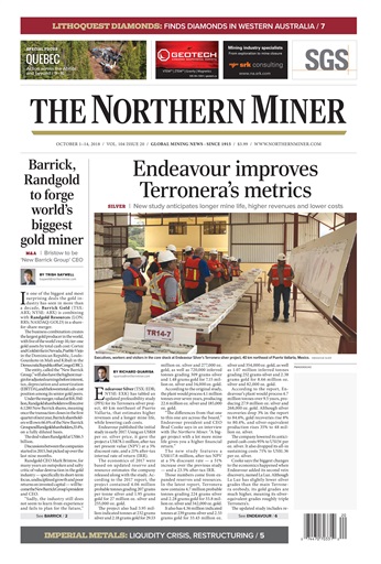 The Northern Miner Magazine - Vol. 104 No. 20 Back Issue