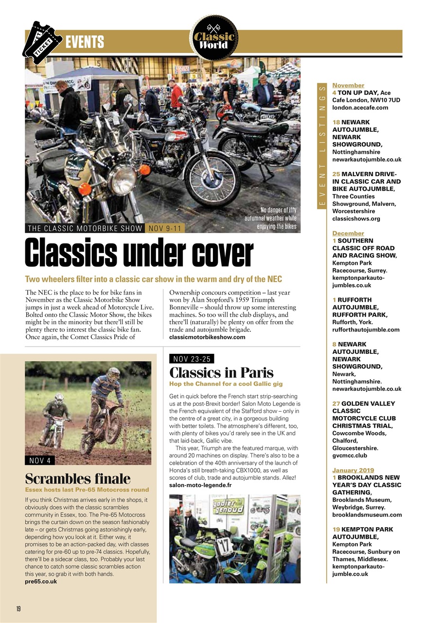 Classic Bike Magazine - November 2018 Subscriptions | Pocketmags