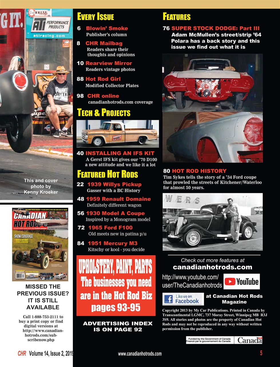 Canadian Hot Rods Magazine - CANADIAN HOT RODS DEC/JAN 2019 Back Issue