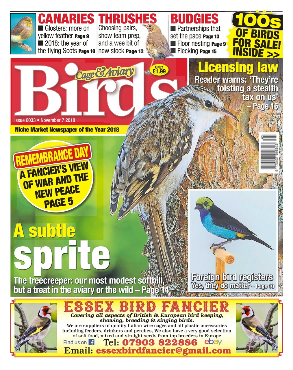 Cage & Aviary Birds Magazine - 7th November 2018 Back Issue