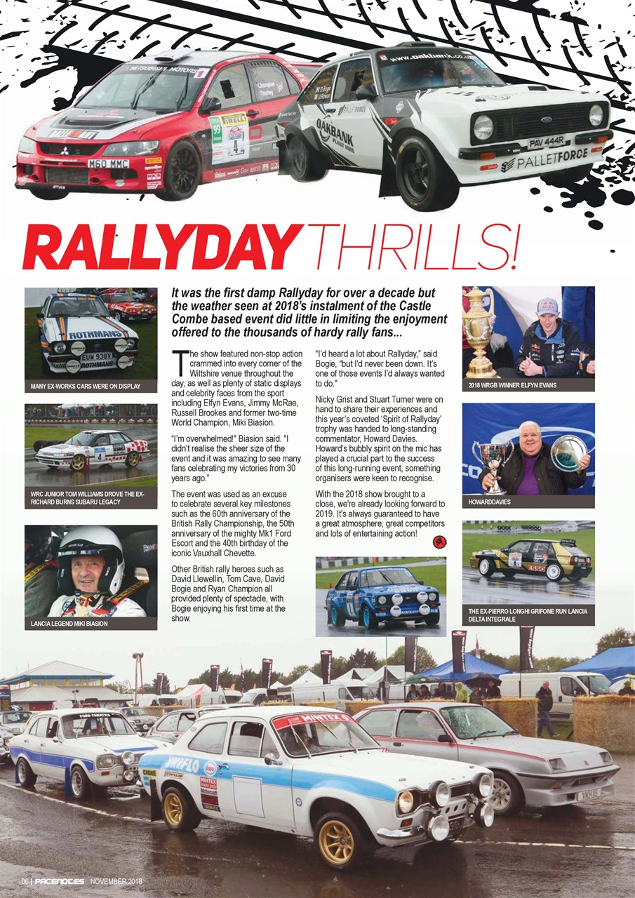 Pacenotes Rally magazine - Issue 172 - Nov 2018 Back Issue