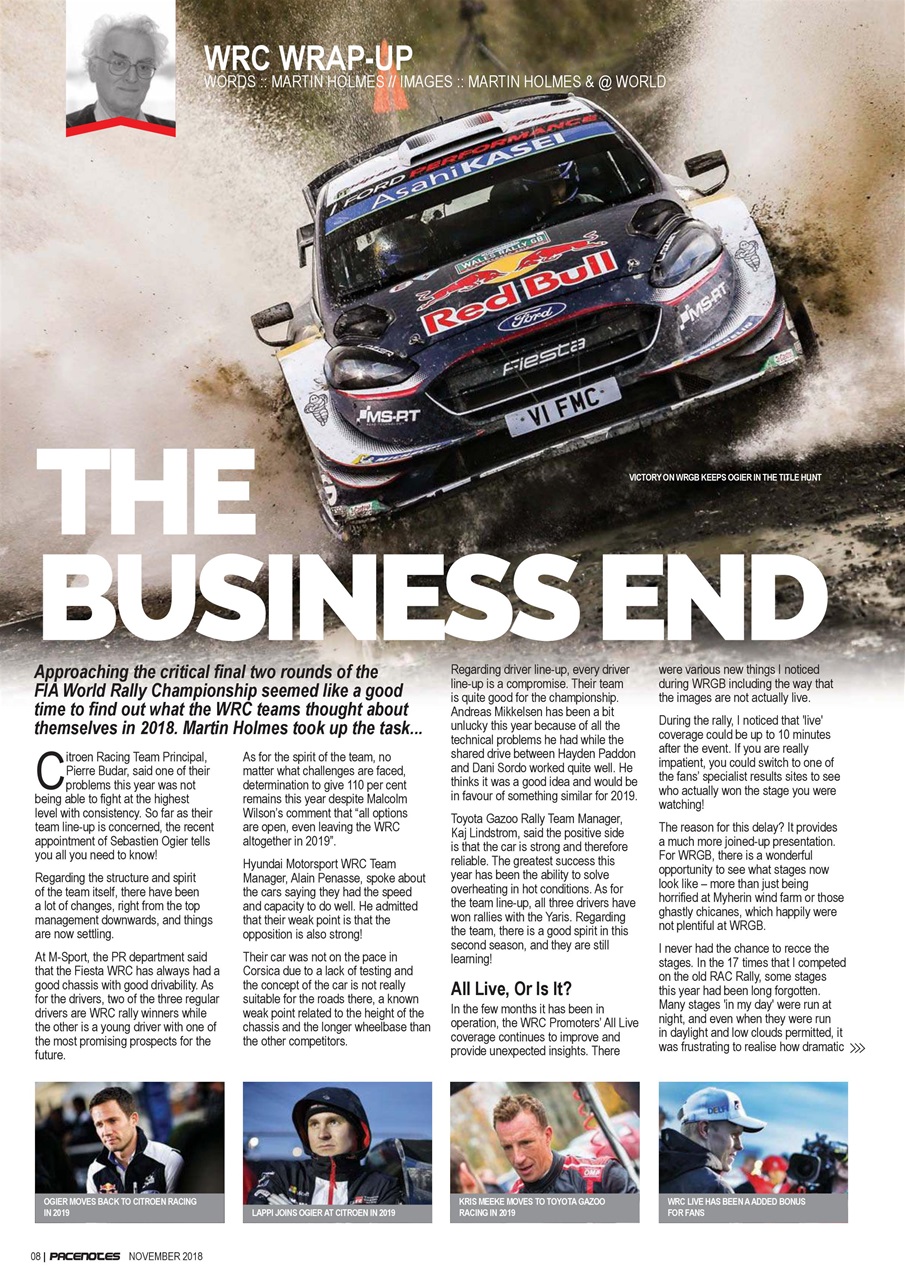 Pacenotes Rally magazine - Issue 172 - Nov 2018 Back Issue