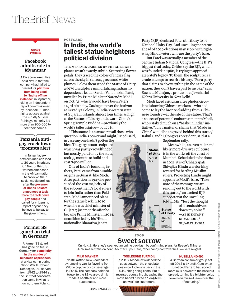 Time Magazine - 19th November 2018 Subscriptions | Pocketmags