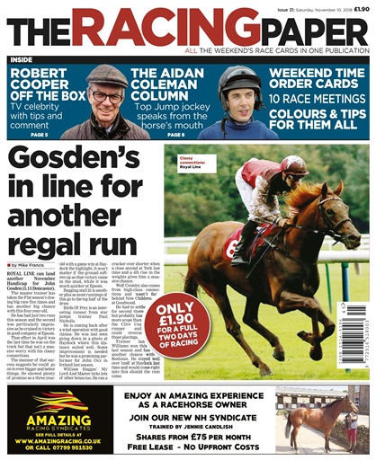 The Racing Paper Magazine - 10th November 2018 Back Issue