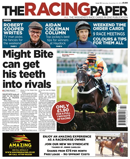 The Racing Paper Magazine - 24th November 2018 Back Issue