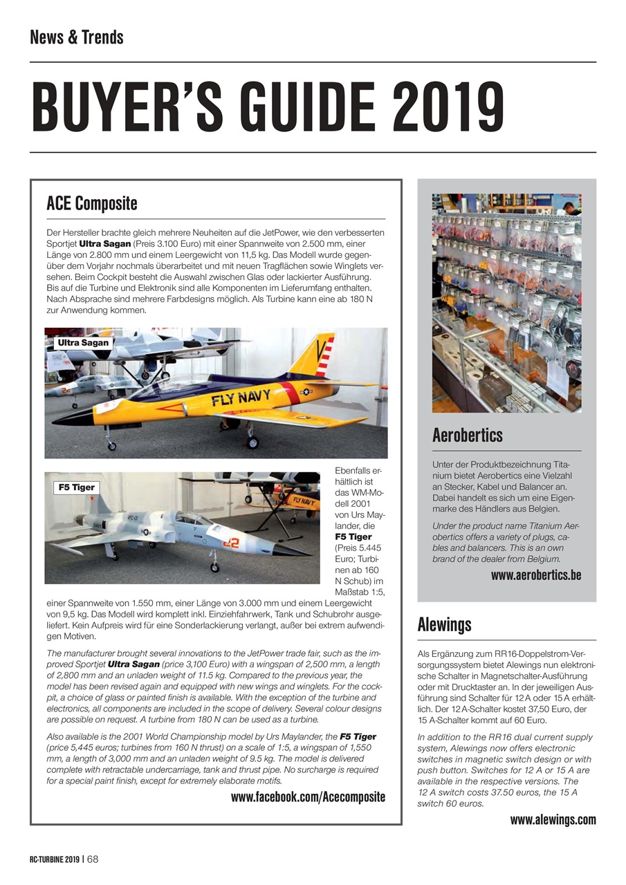 RC Turbine - Jets & Helicopter Magazine - RC Turbine 2019 Back Issue