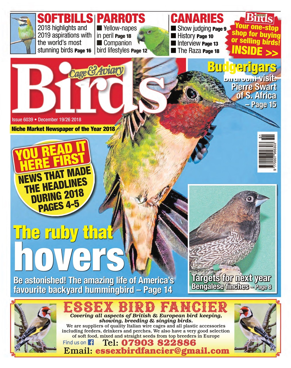 Cage & Aviary Birds Magazine - 19th December 2018 Back Issue