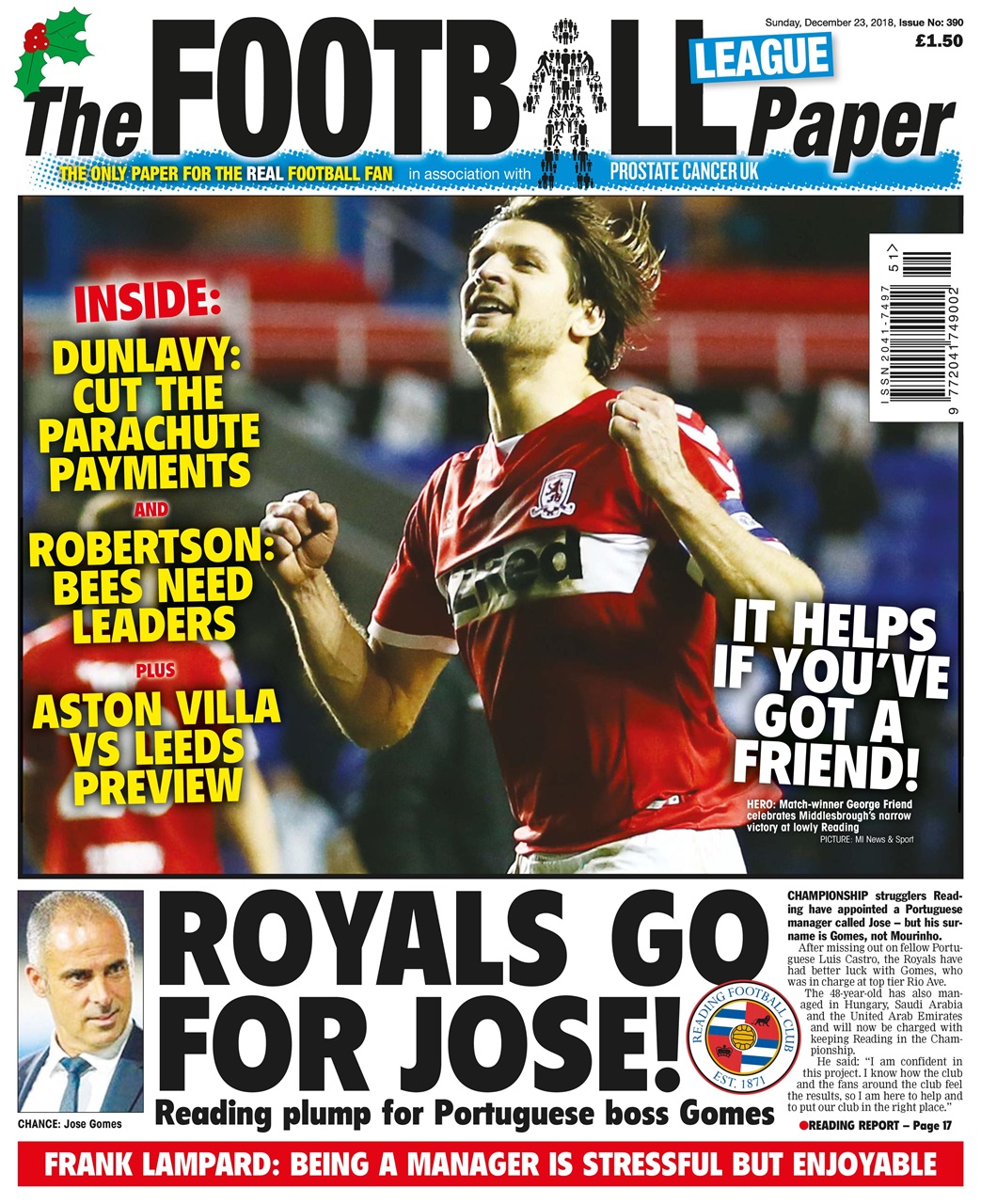 The Football League Paper Magazine - 23rd December 2018 Back Issue