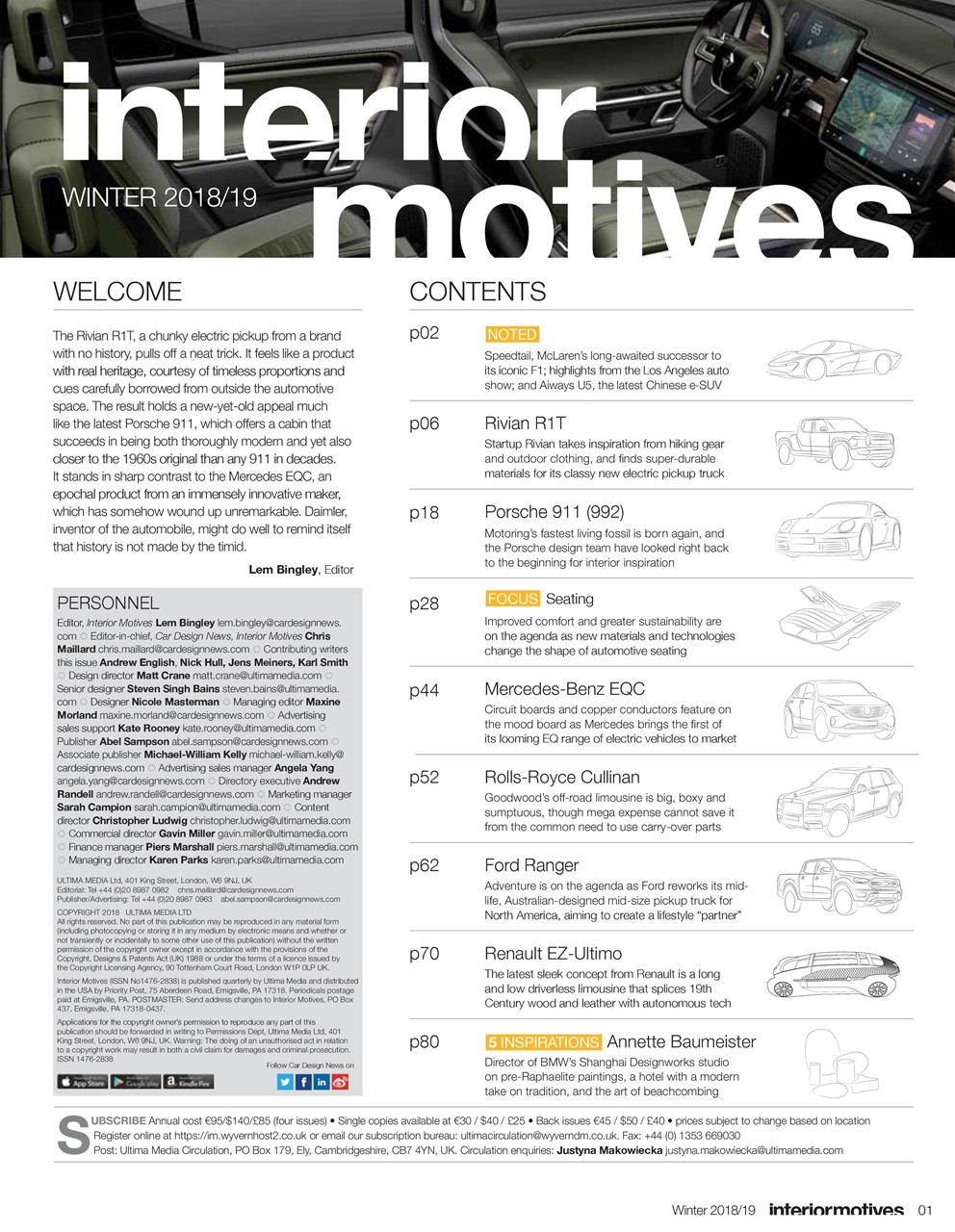 Interior Motives Magazine - Winter 2018/2019 Back Issue