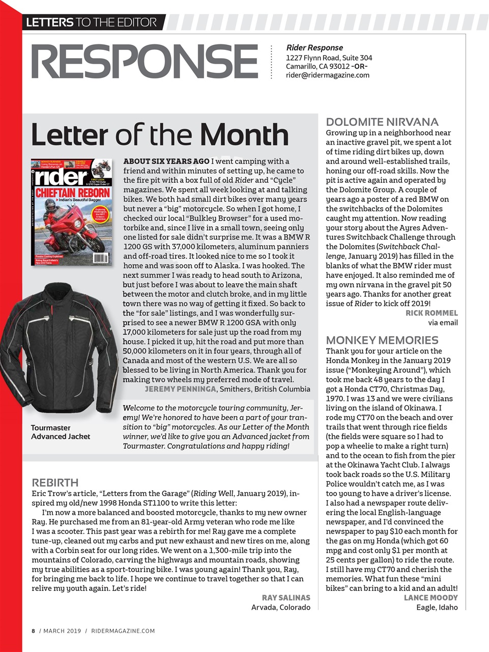 Rider Magazine - March 2019 Back Issue