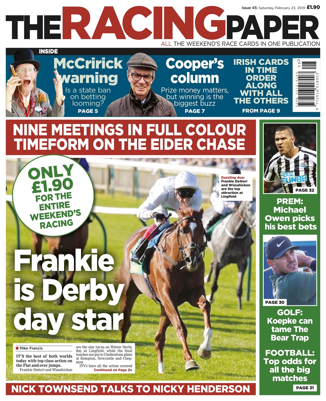 The Racing Paper Magazine - 23rd February 2019 Back Issue
