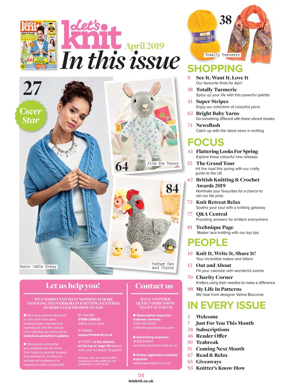 Let's Knit Magazine - Apr 2019 Back Issue