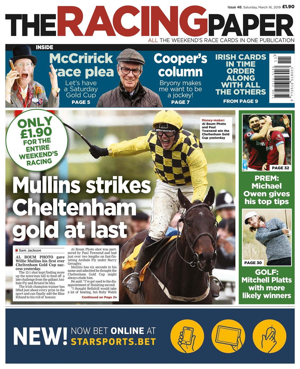 The Racing Paper Magazine - 16th March 2019 Back Issue