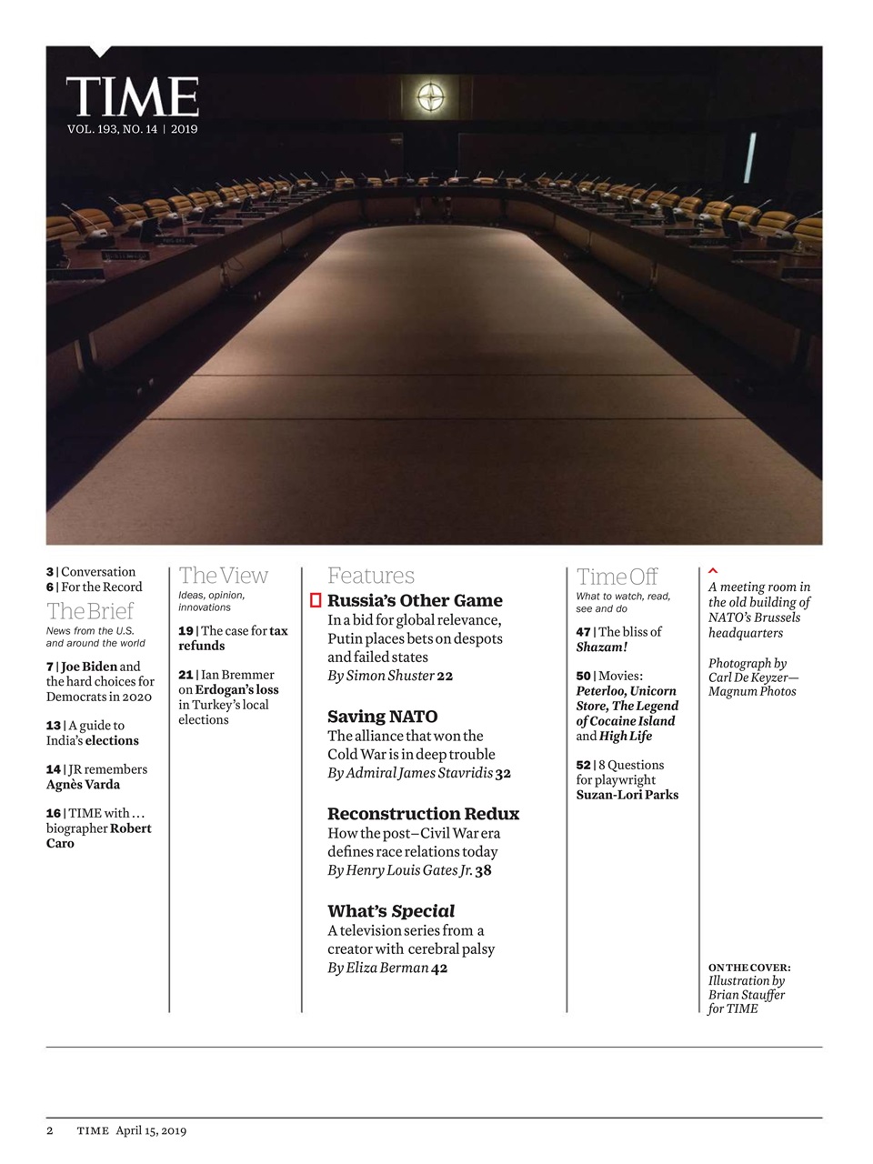 Time Magazine - 15th April 2019 Back Issue