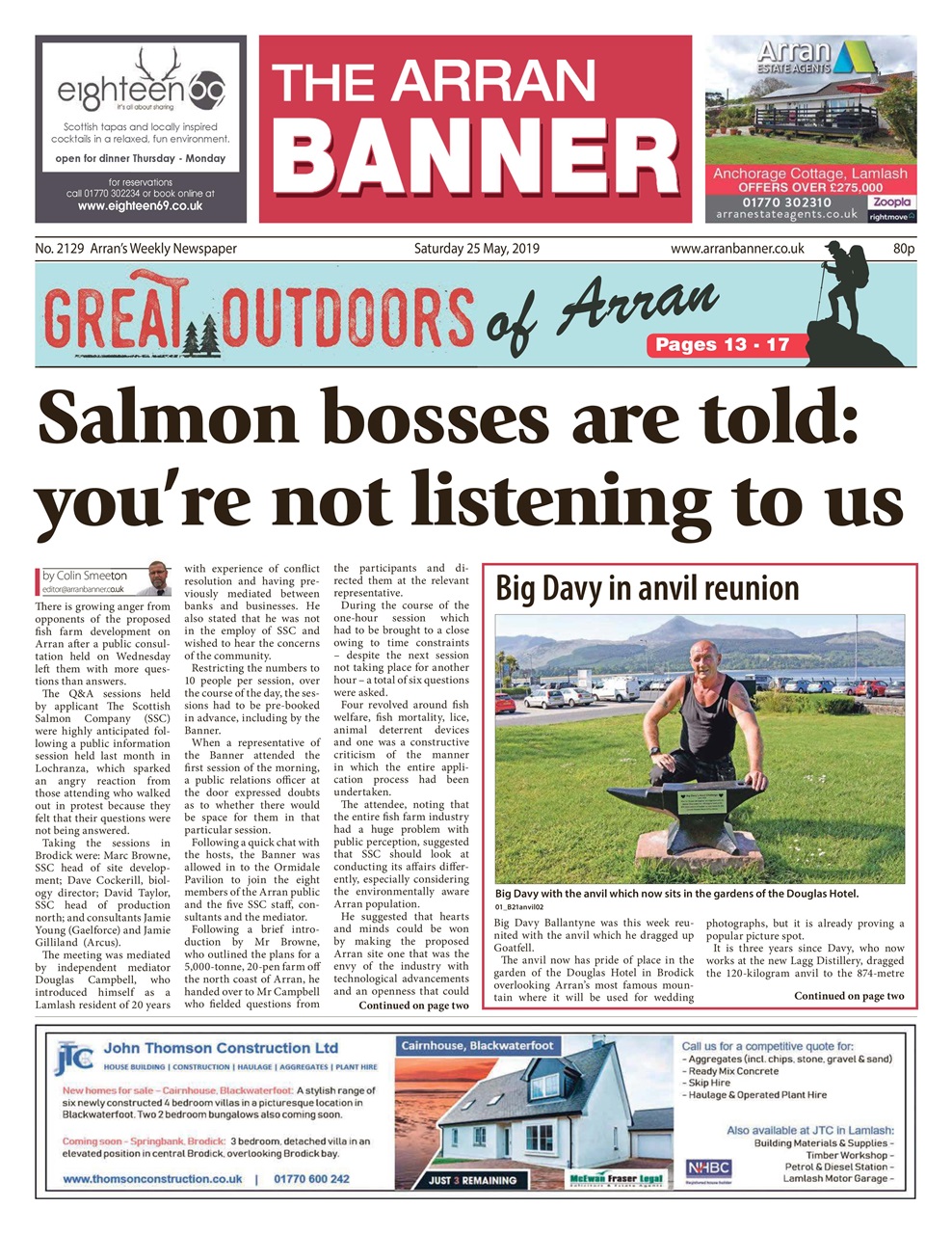 Arran Banner Magazine - 25 May2019 Back Issue