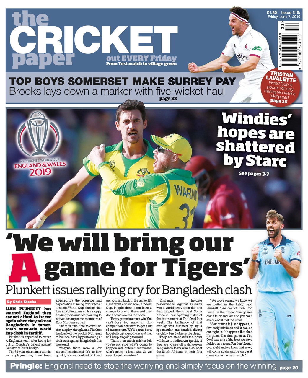 The Cricket Paper Magazine - 7th June 2019 Back Issue