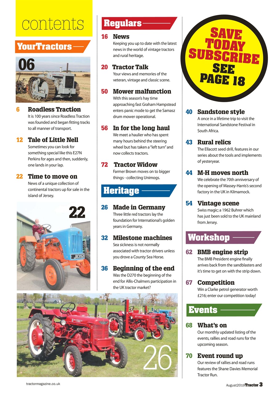 Tractor & Farming Heritage Magazine - August 2019 Back Issue
