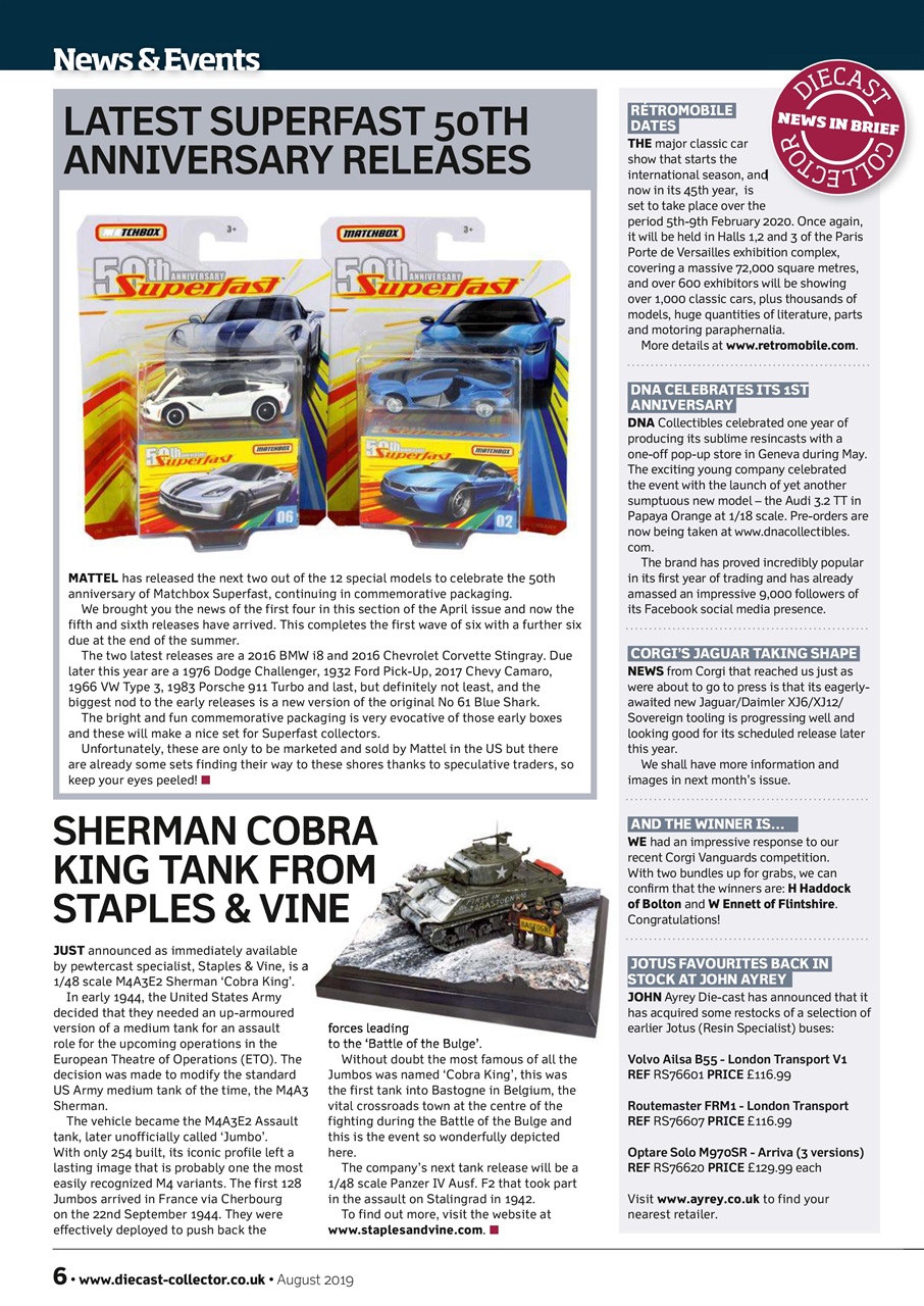 Diecast Collector Magazine - August 2019 Subscriptions | Pocketmags