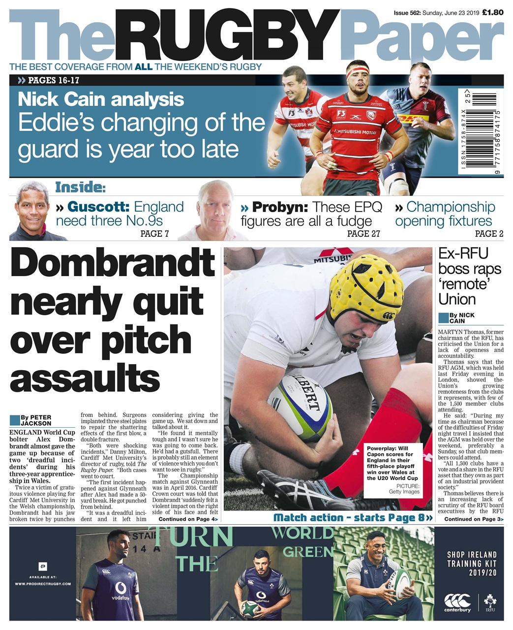 The Rugby Paper Magazine - 23rd June 2019 Back Issue