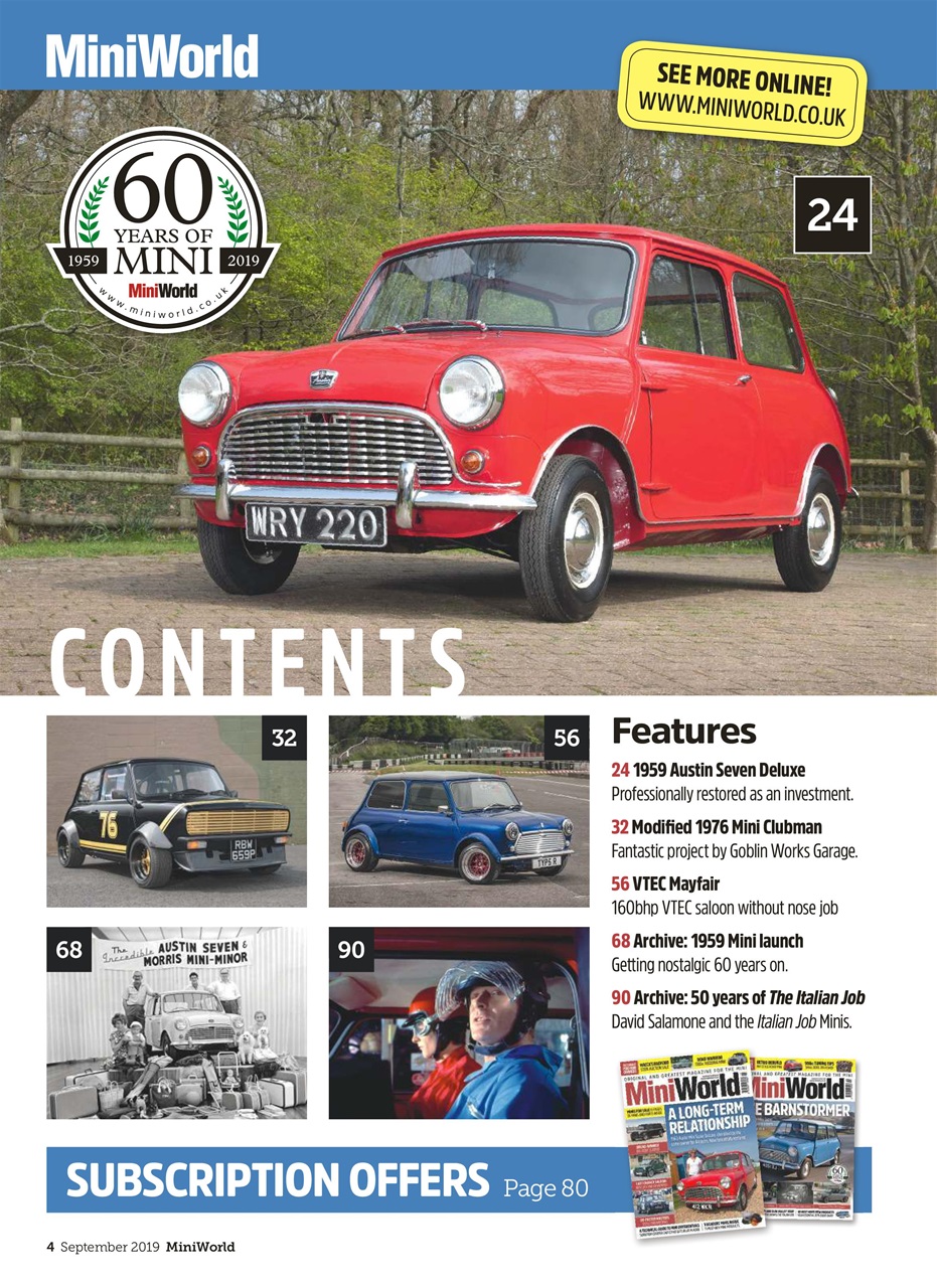 Mini World Magazine - September 2019 Back Issue