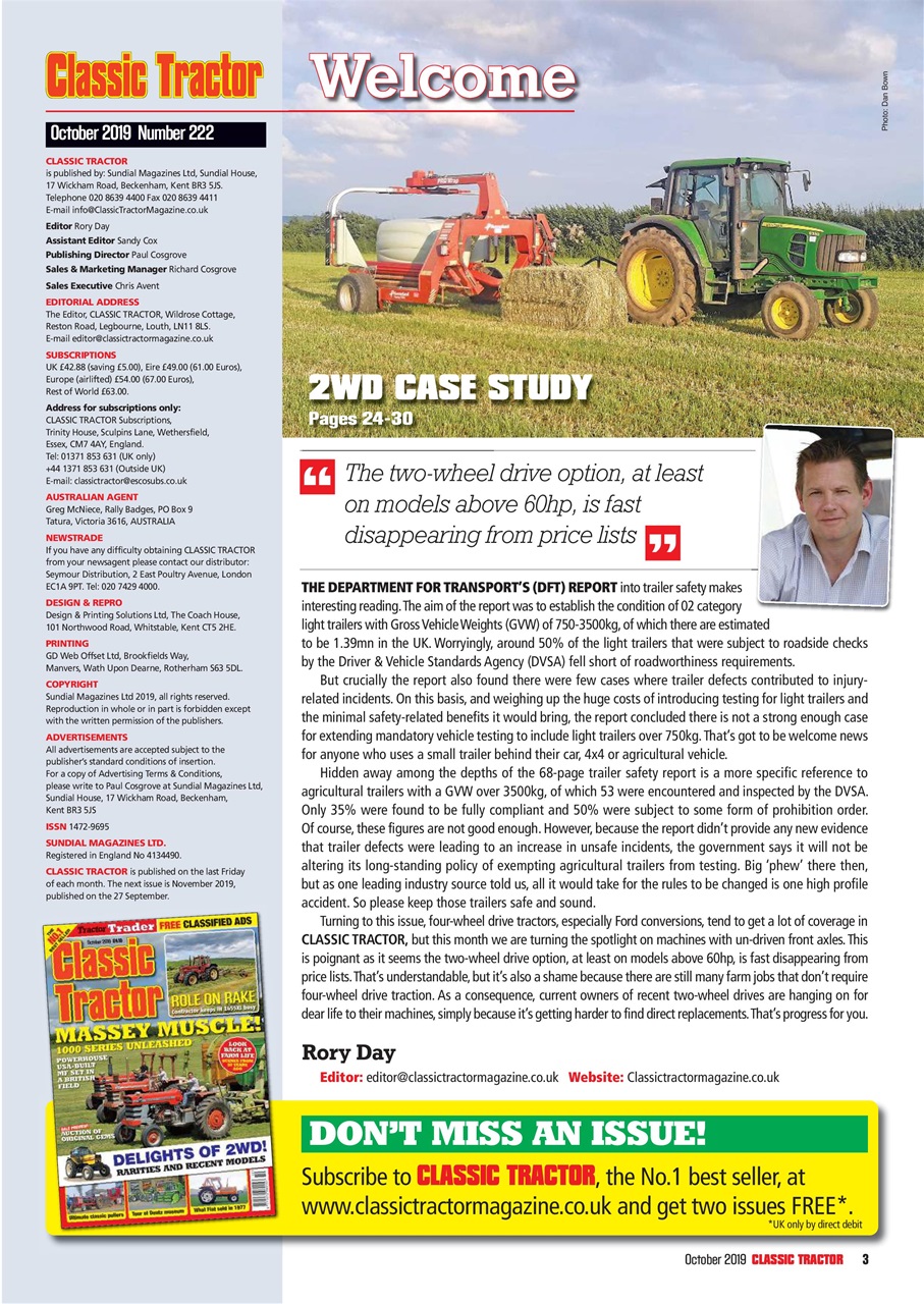 Classic Tractor Magazine - October 2019 Back Issue