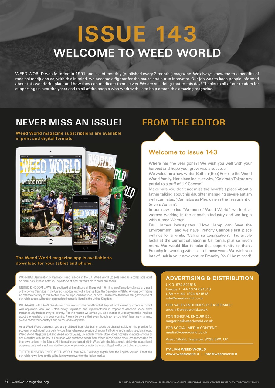 Weed World Magazine - WW143 Back Issue