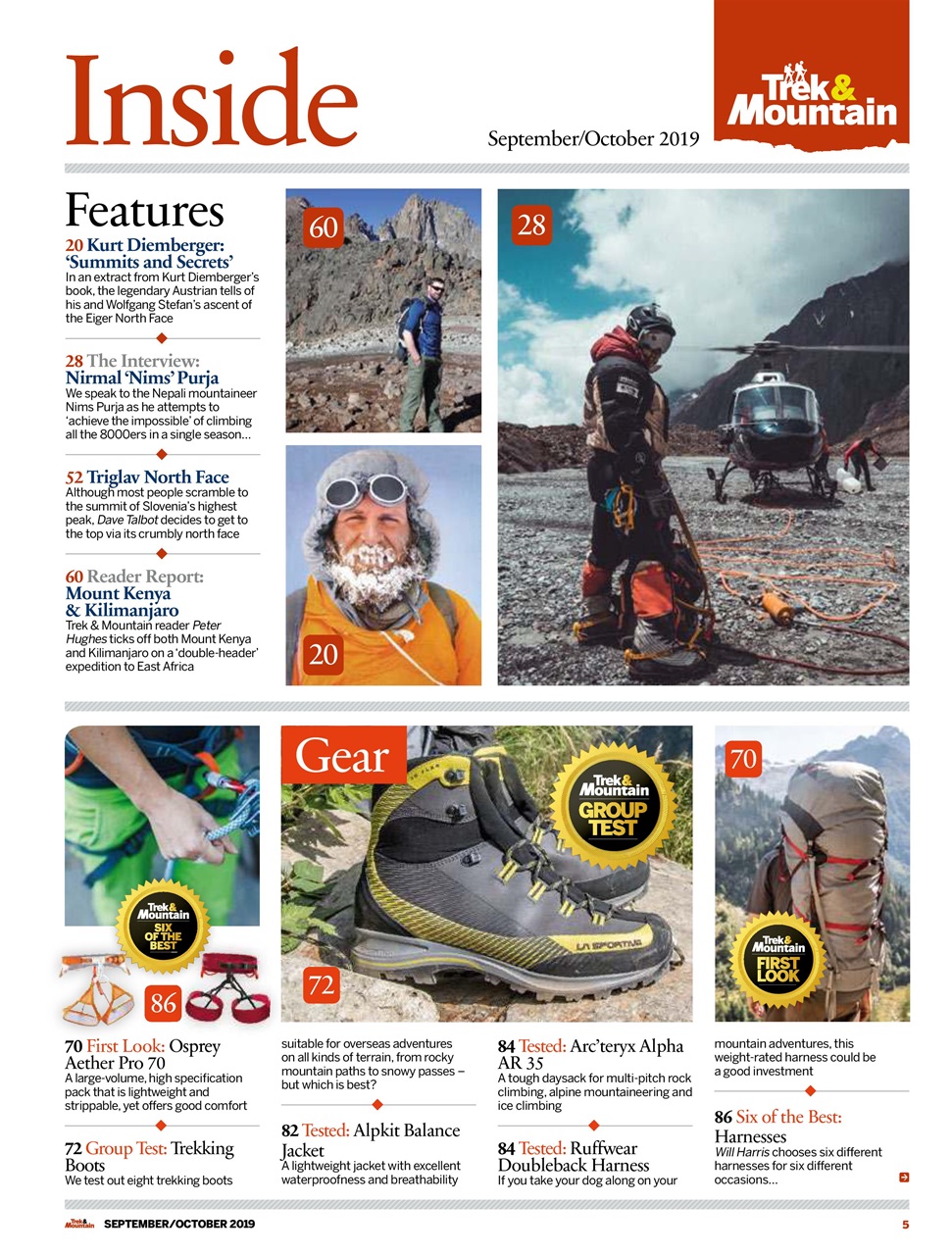 Trek & Mountain Magazine - Sep-Oct 19 Back Issue