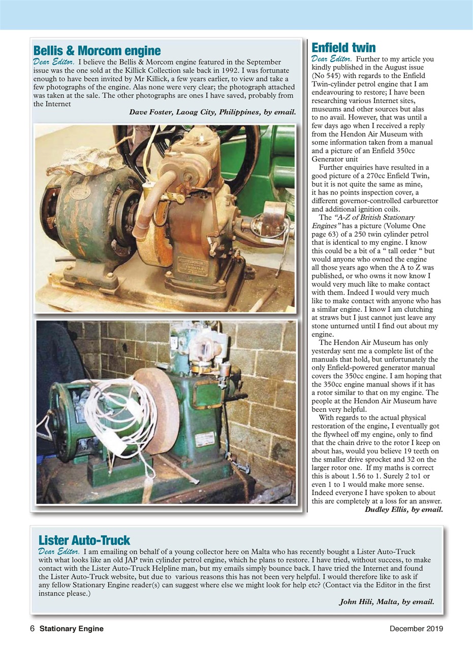 Stationary Engine Magazine - December 2019 Back Issue