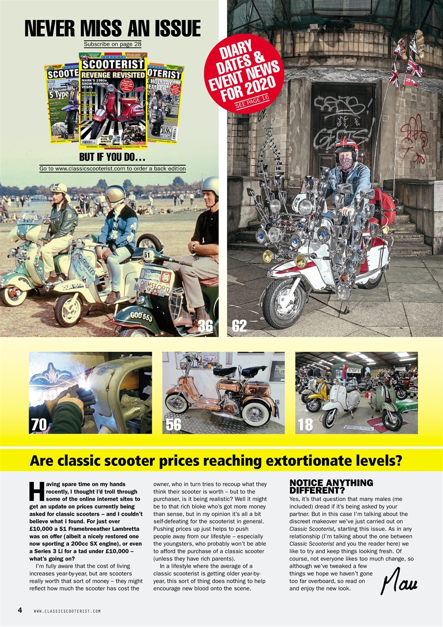 Classic Scooterist Magazine Subscriptions and 132 - April/May Issue ...